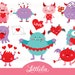 Saint-Valentin monstre clipart - clipart amour de monstre - 15101 ...