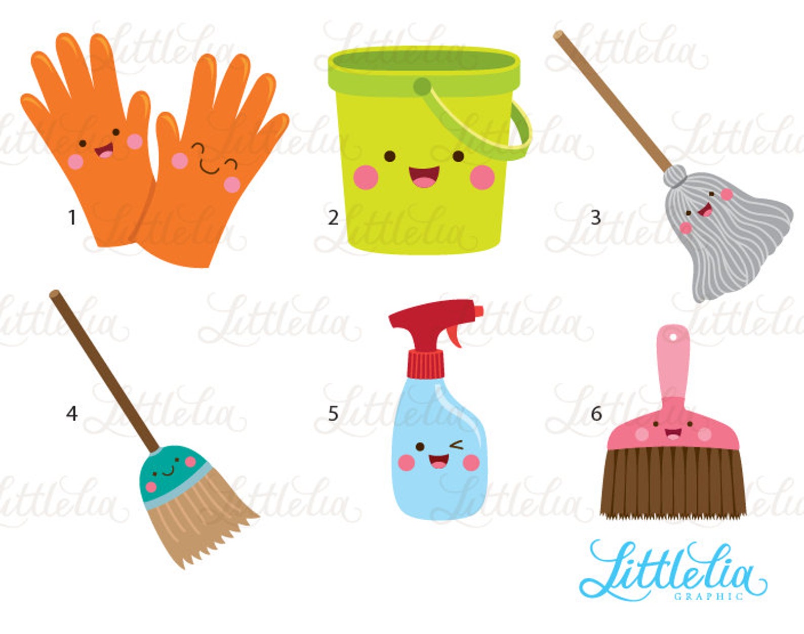 Cleaning kawaii clean day kawaii 16087 | Etsy