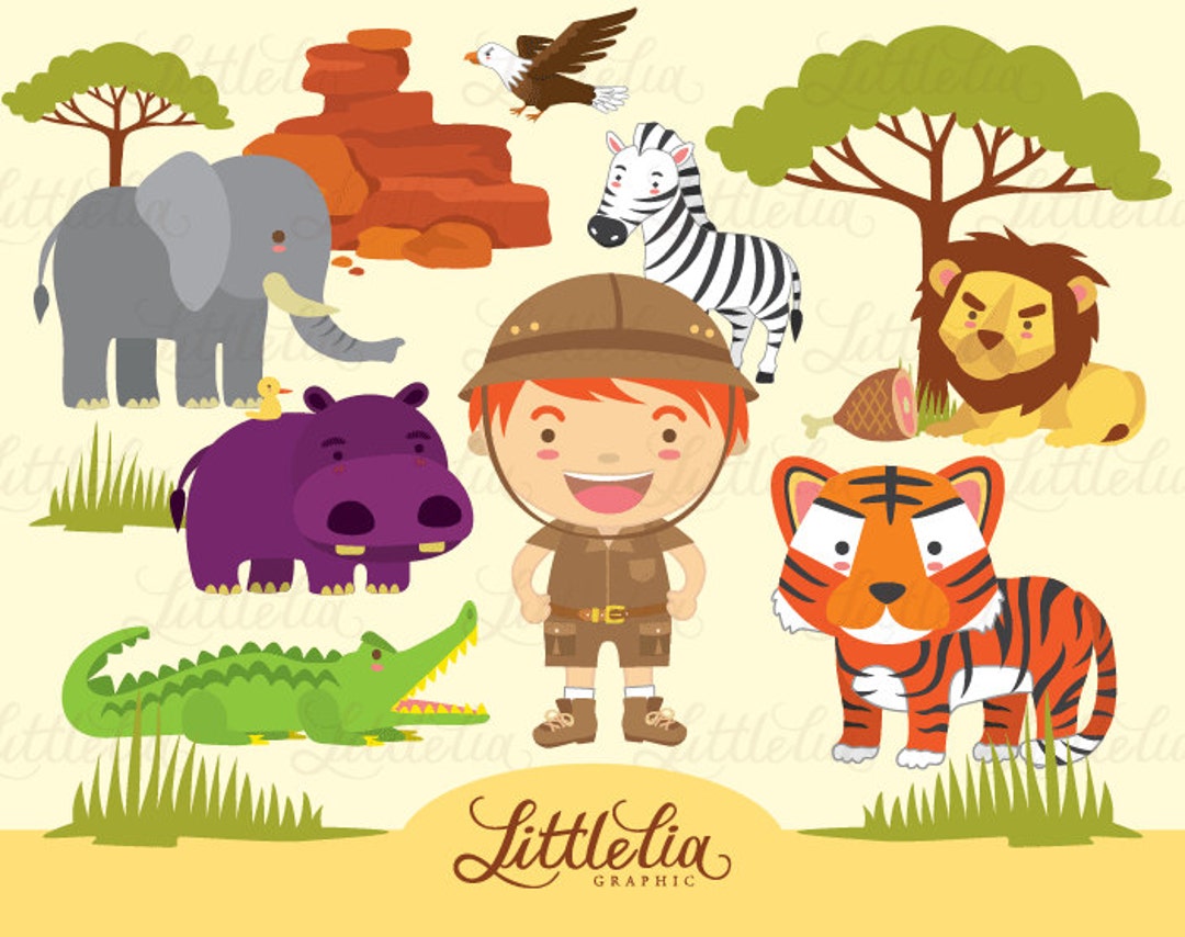 Fun Safari Adventure Clipart Set/ Instant Download - 14015 - Etsy