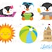 Summer Penguin - Beach Clipart - 16024 - Etsy