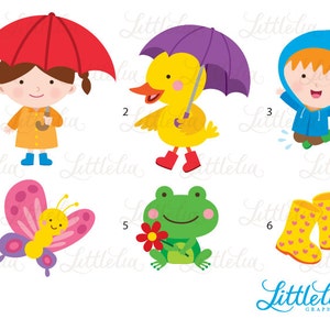Rainy Day - Spring Puddle - Rainbow Clipart - 15085 - Etsy