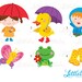 Rainy Day - Spring Puddle - Rainbow Clipart - 15085 - Etsy