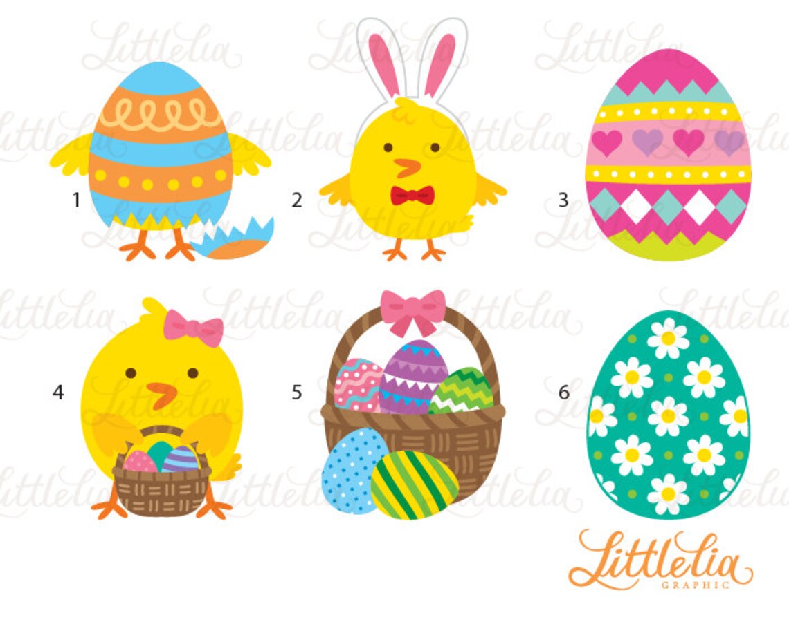 Easter Chicks Clipart Easter Clipart 16011 - Etsy