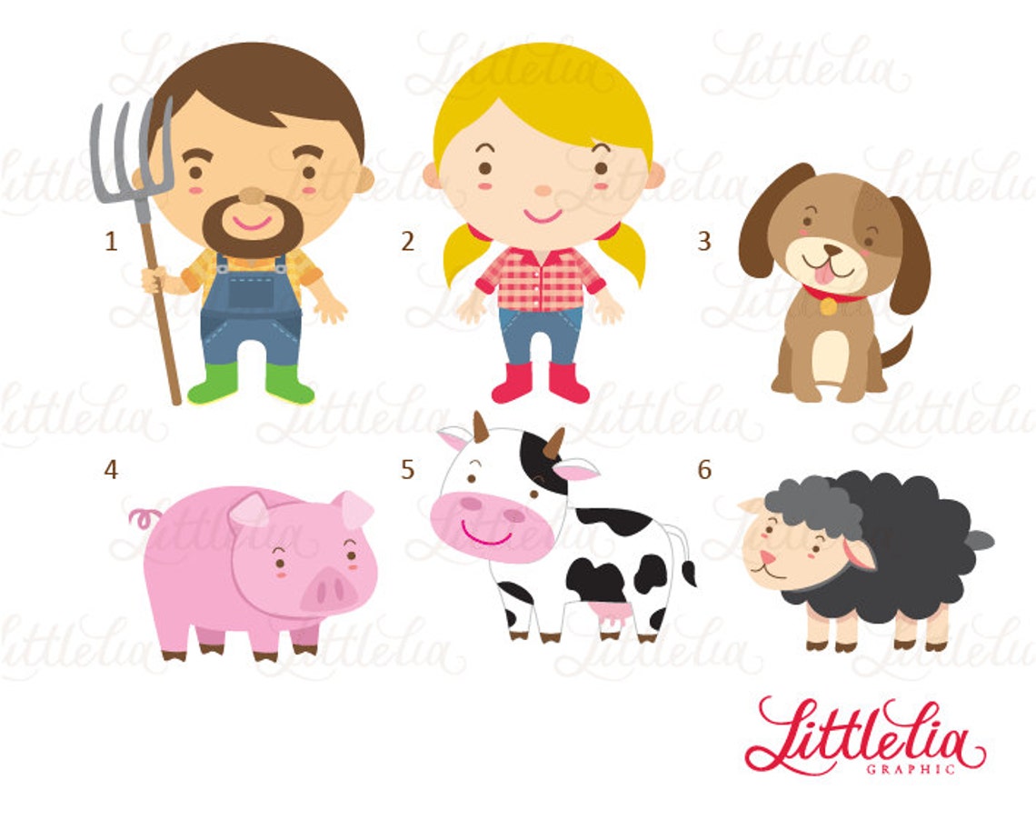 Happy Farming Clipart Set / Instant Download - 1401 - Etsy
