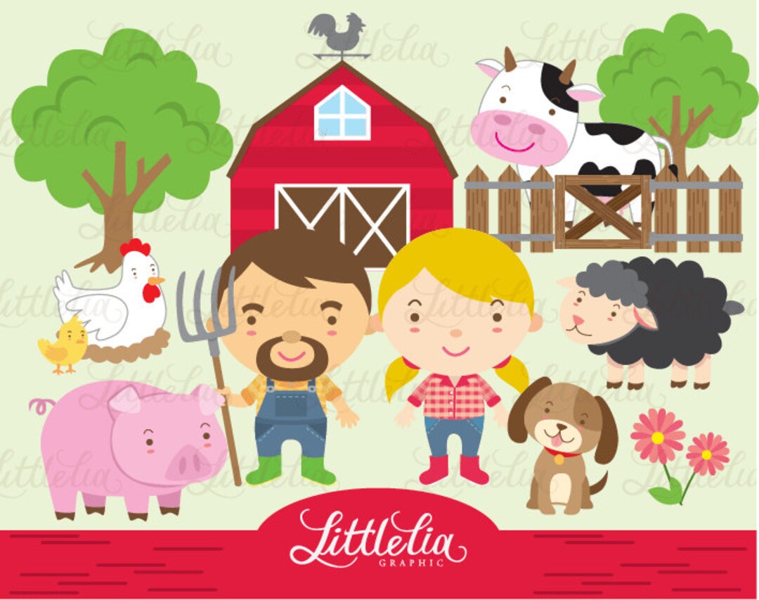 Happy Farming Clipart Set / Instant Download - 1401 - Etsy