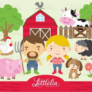 Happy Farming Clipart Set / Instant Download - 1401 - Etsy