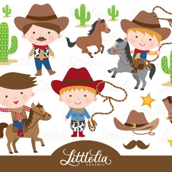 Cowboy Clipart - Etsy