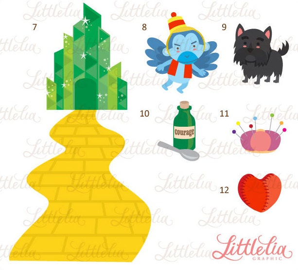 The Wonderful Wizard of OZ Clipart Set / Instant Download - 13018 - Etsy