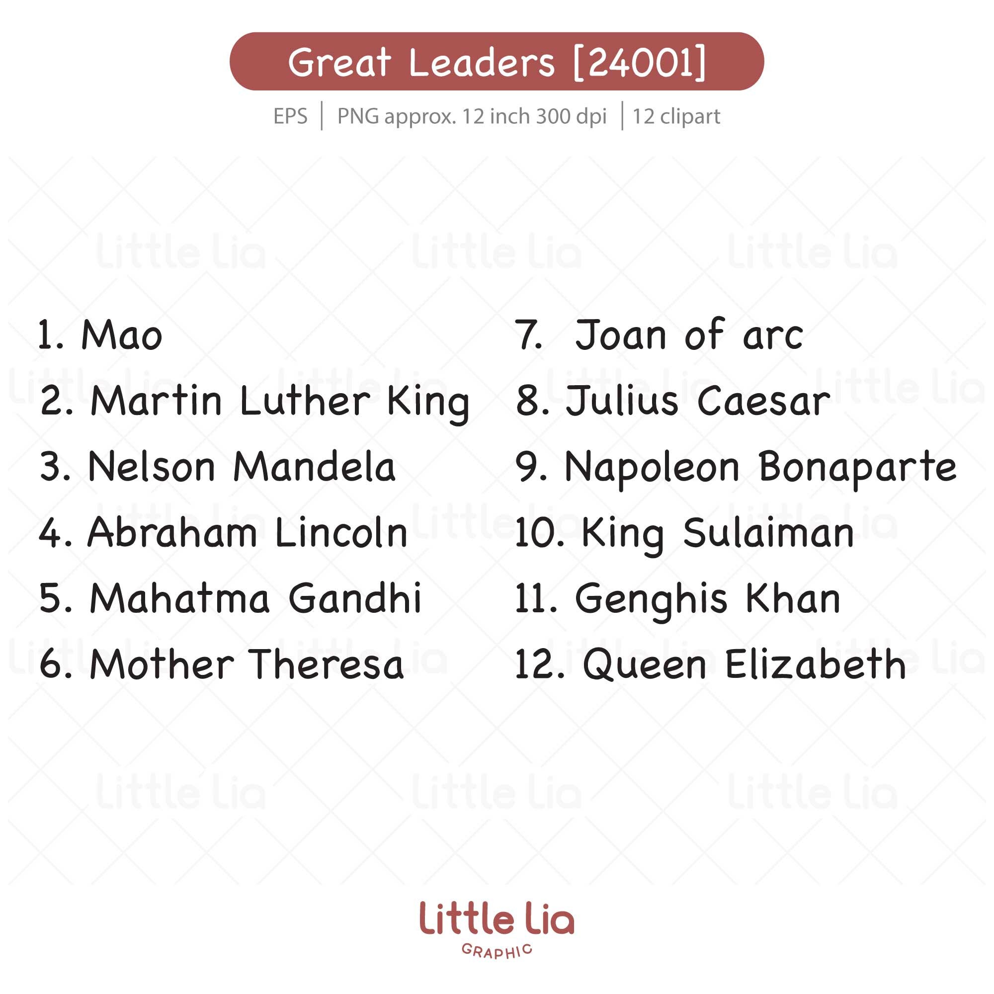 Great Leaders - World Leaders Clipart - 24001 (including Black and ...