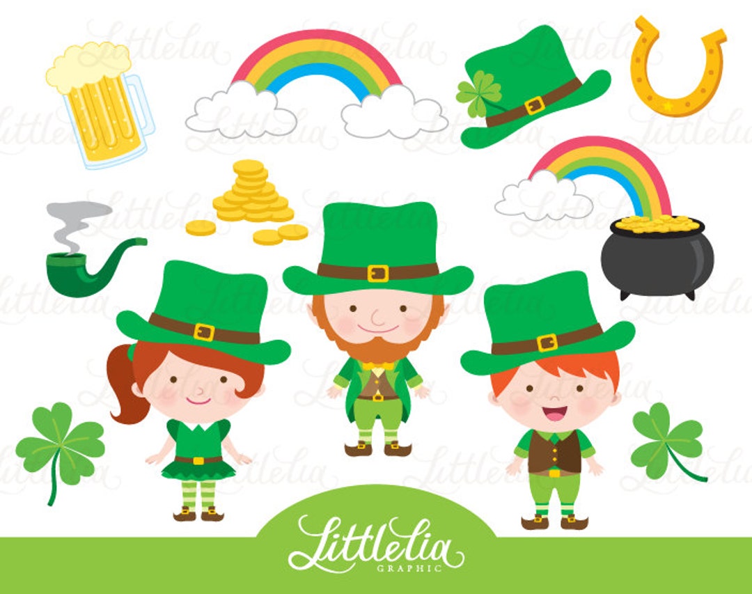 St. Patrick's Day Clipart - Leprechaun Clipart - 16007 - Etsy