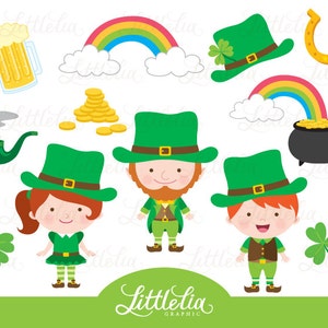St. Patrick's Day Clipart - Leprechaun Clipart - 16007 - Etsy
