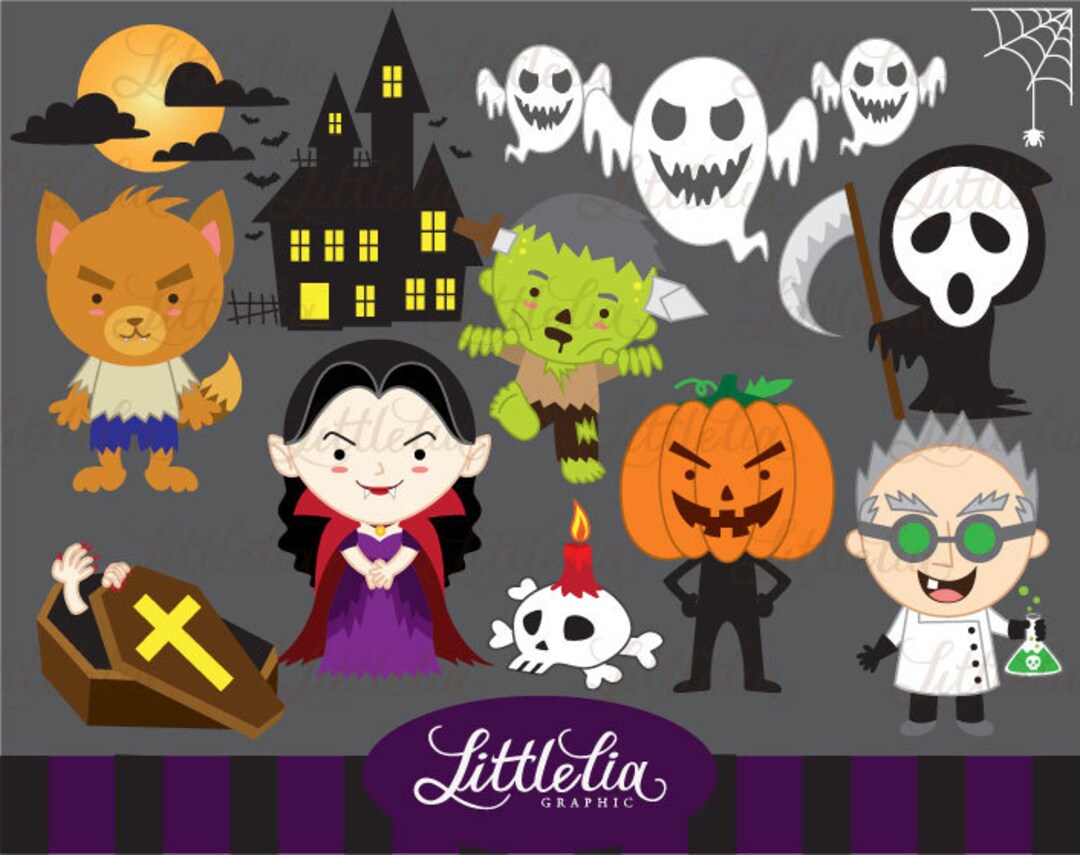Haunted House Halloween Clipart/ Digital Download - 14024 - Etsy