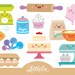 Baking Kawaii - Baking Clipart - Cute Cake - 16066 - Etsy