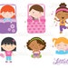 Sleepover Clipart Pajamas Party Clipart Girl's Party Night 15008 - Etsy