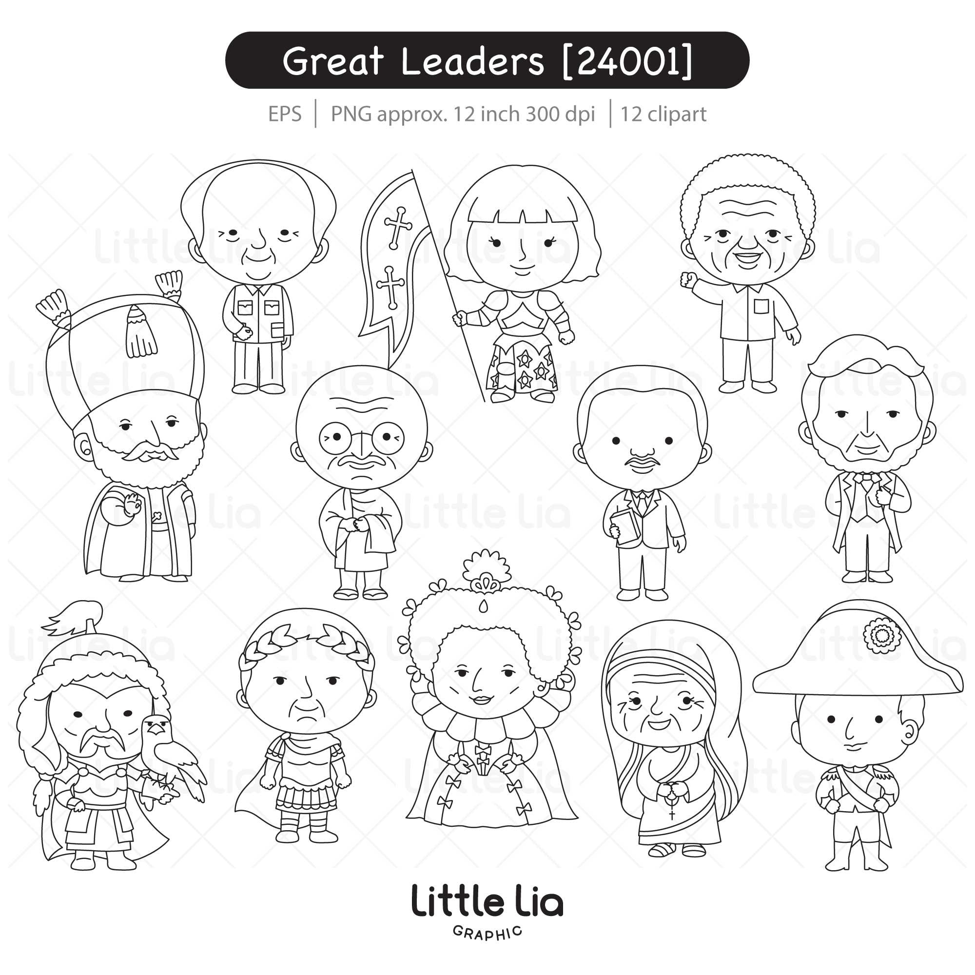 Great Leaders - World Leaders Clipart - 24001 (including Black and ...