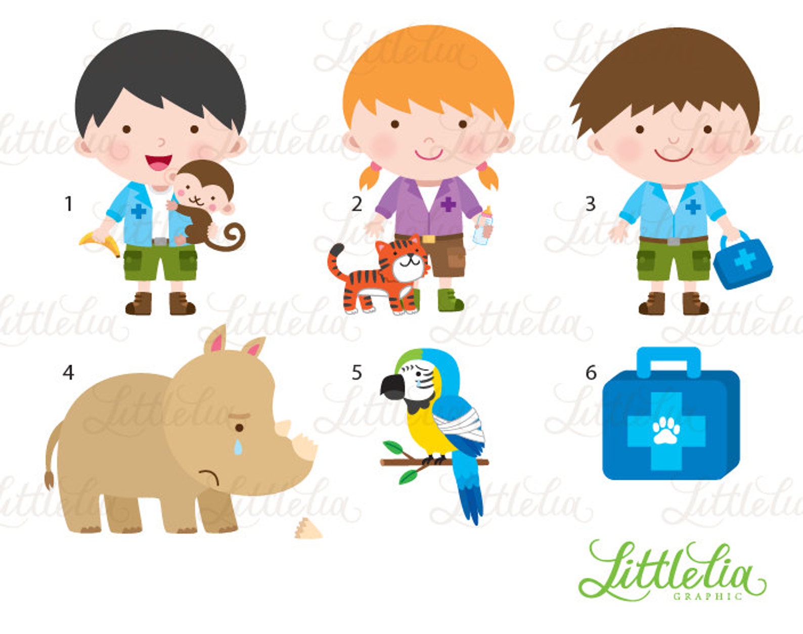 Jungle Rescue Animal Rescue Veterinarian Clipart 15083 - Etsy