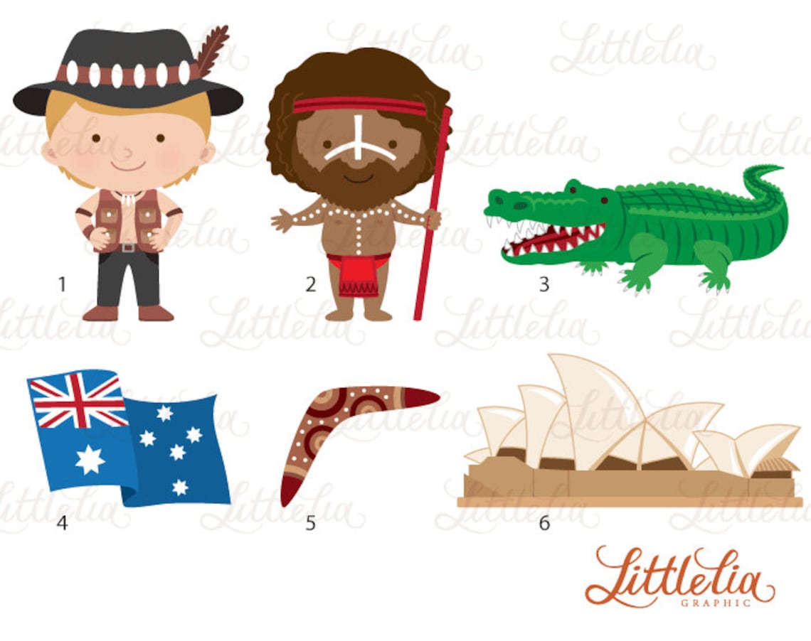 Australia Clipart Aussie Clipart 16031 - Etsy Hong Kong