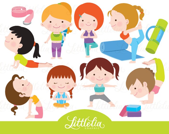 Yoga clipart exercise clipart 16074 | Etsy
