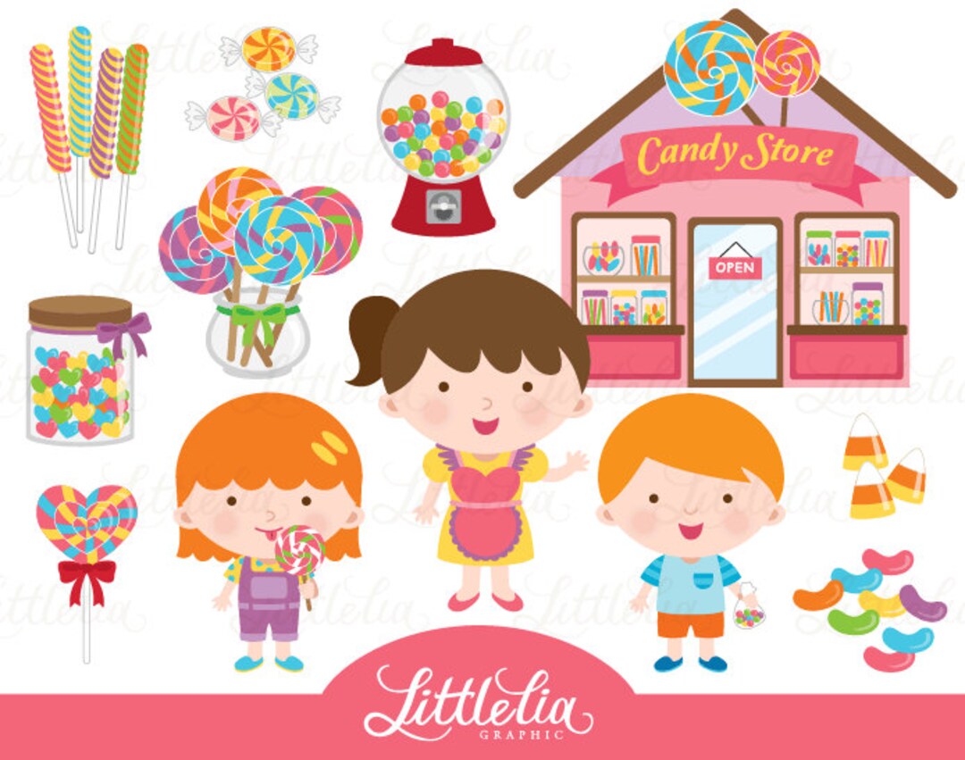 Candy Shop Clipart - Sweet Candy Clipart - 15039 - Etsy Canada