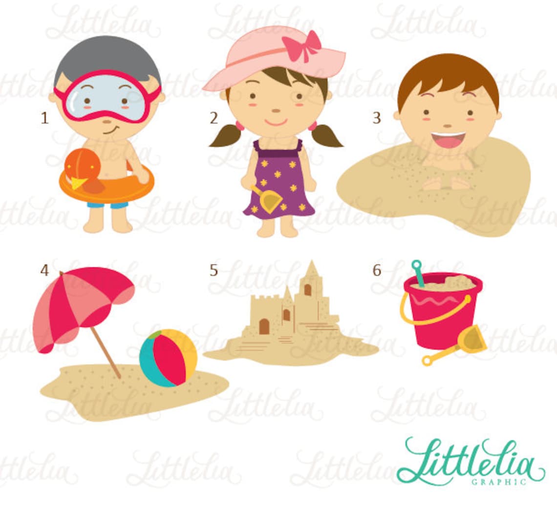 Summer Beach Playground Clipart Set / Instant Download 14003 - Etsy