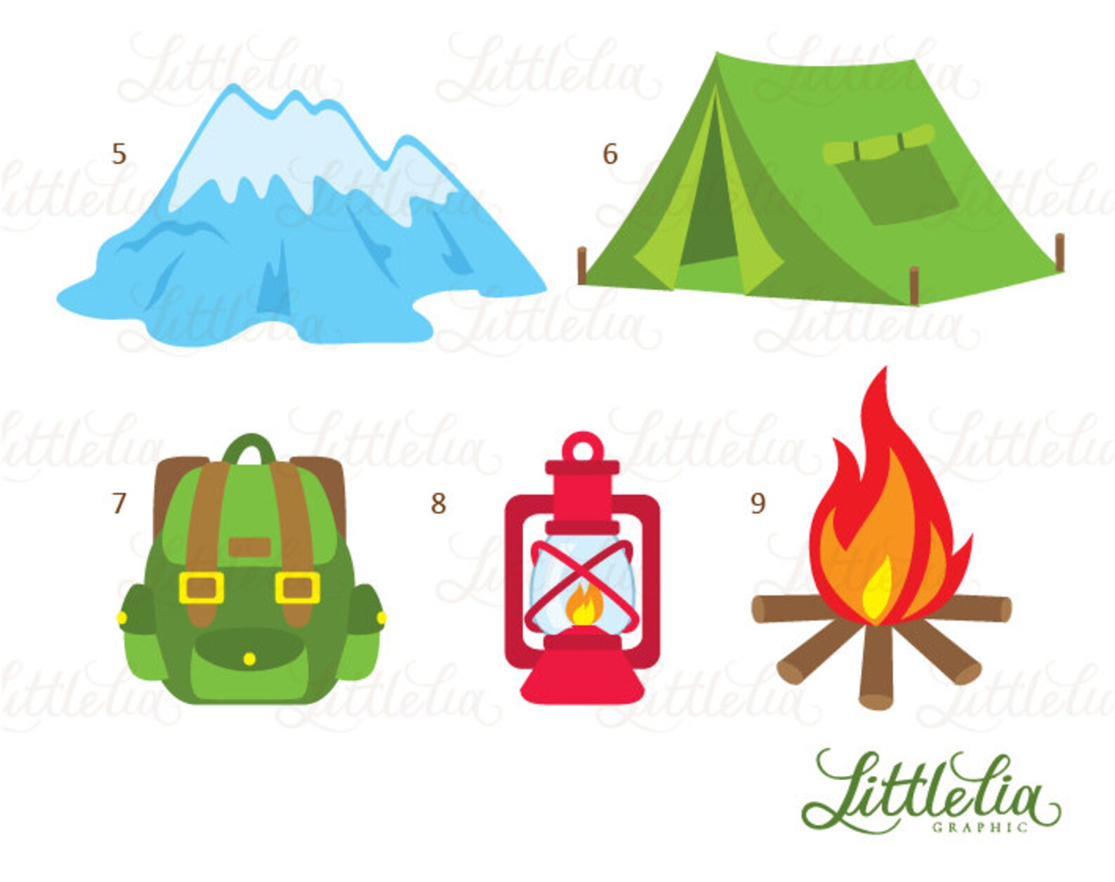 Fun Camping Clipart Set/ Instant Download - 14011 - Etsy