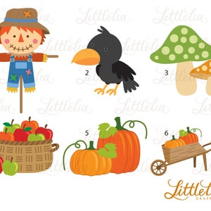 Fall Clipart - Harvest Autumn Clipart - 15070 - Etsy