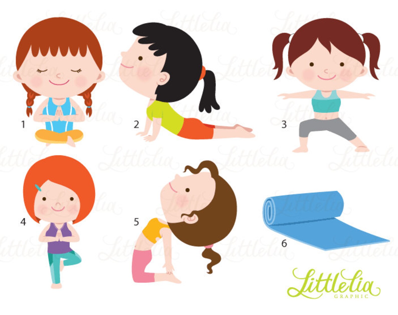 Yoga clipart exercise clipart 16074 | Etsy