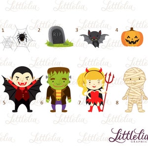 Trick or Treat, Halloween Clipart Set/ Instant Download - 13016 - Etsy