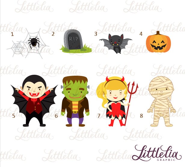 Trick or Treat Halloween Clipart Set/ Instant Download - Etsy