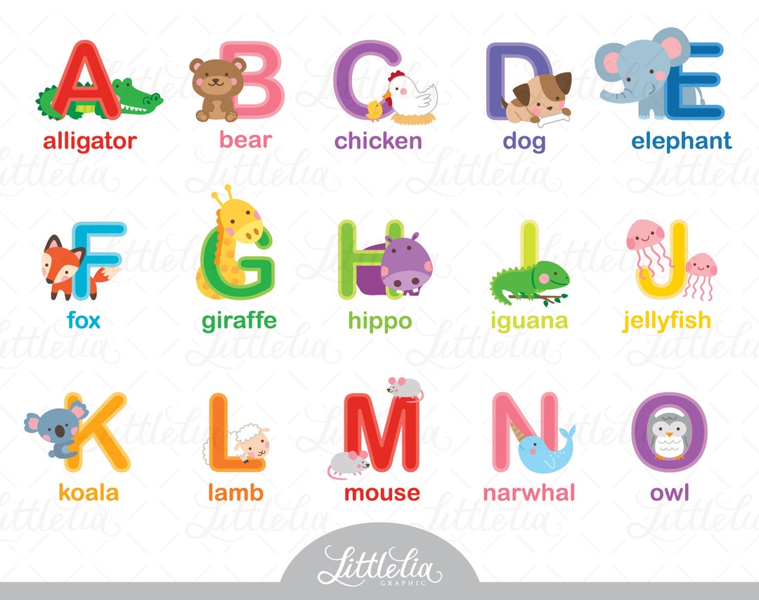 Alphabet Animal Clipart - 22001 - Etsy