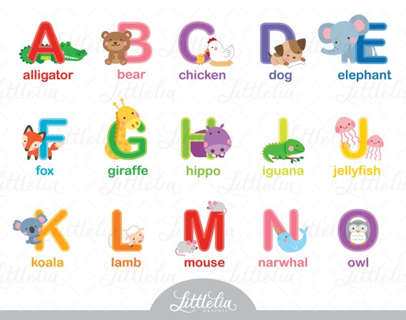 Alphabet Animal Clipart 22001 | Etsy
