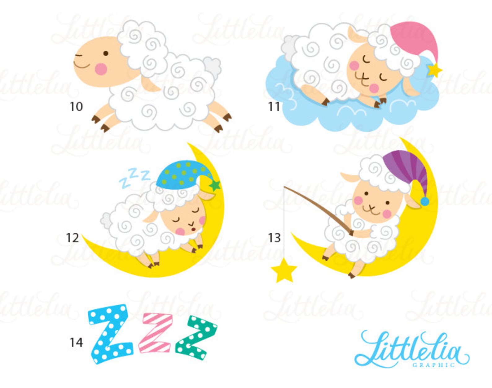 Counting sheep clipart sleep clipart baby clipart 16040 | Etsy