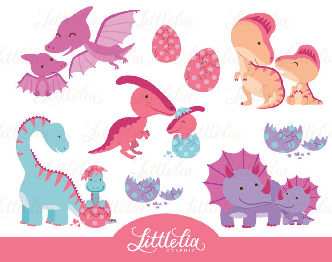 Mom and Baby Dinosaur - Pink Baby Dinosaur - 16002 - Etsy