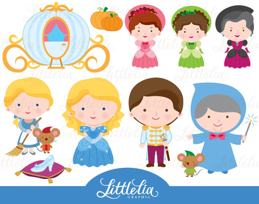Cinderella Clipart - Princess Clipart - 15032 - Etsy UK