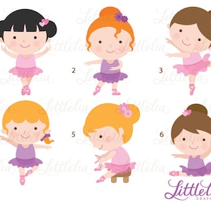 Ballerina Clipart - Ballet Dancer Clipart - Cute Ballerina - 15005 - Etsy