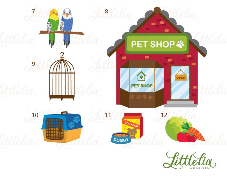 Boy's Pet Shop Clipart Set/ Instant Download 14009 - Etsy