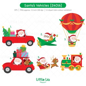 Santa's Vehicle Clipart - Santa Ride - 24016 (including Black and White ...