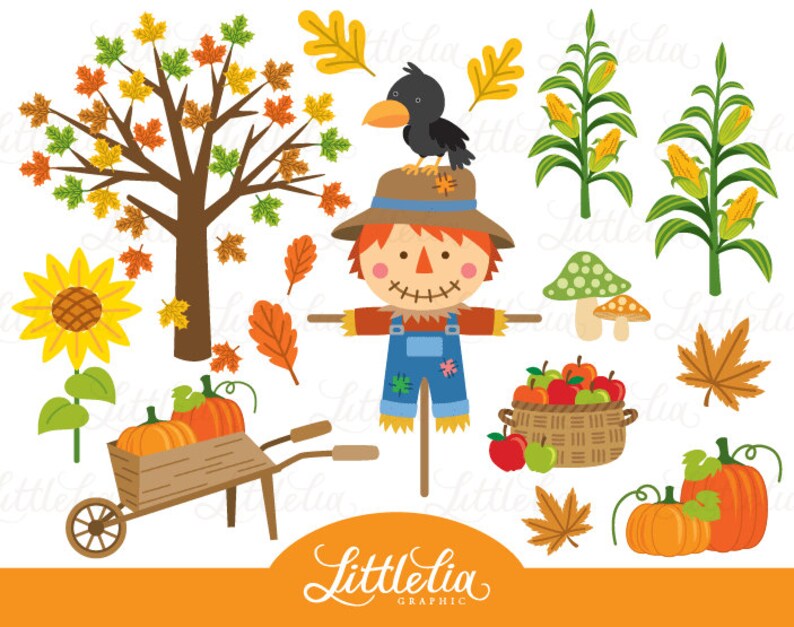 Fall Clipart - Harvest Autumn Clipart - 15070 - Etsy