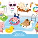 Farm Animal Pool Clipart - Summer Clipart - Pool Clipart - 17027 - Etsy
