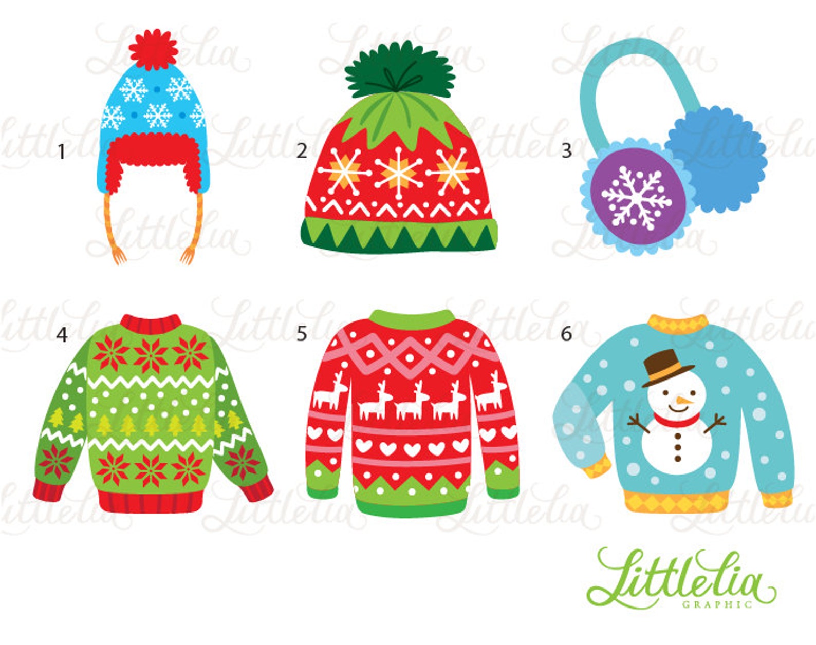 Ugly Christmas Sweater Christmas Clothing Clipart 15075 - Etsy