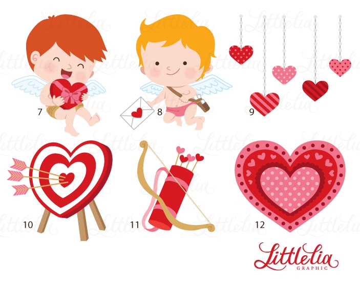 Cupid Clipart Valentine Clipart 16094 - Etsy UK