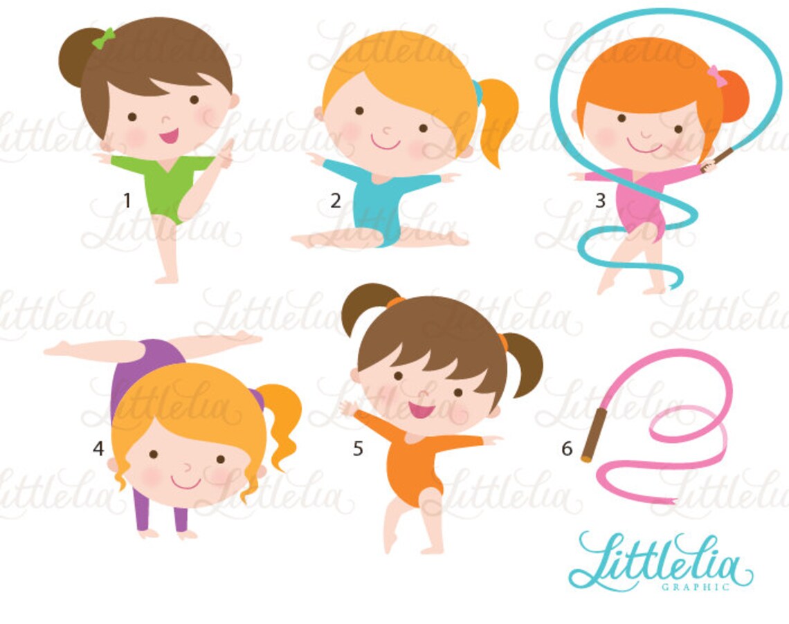 Gymnastic Girl Clip Art Gymnastic Clipart 15010 - Etsy