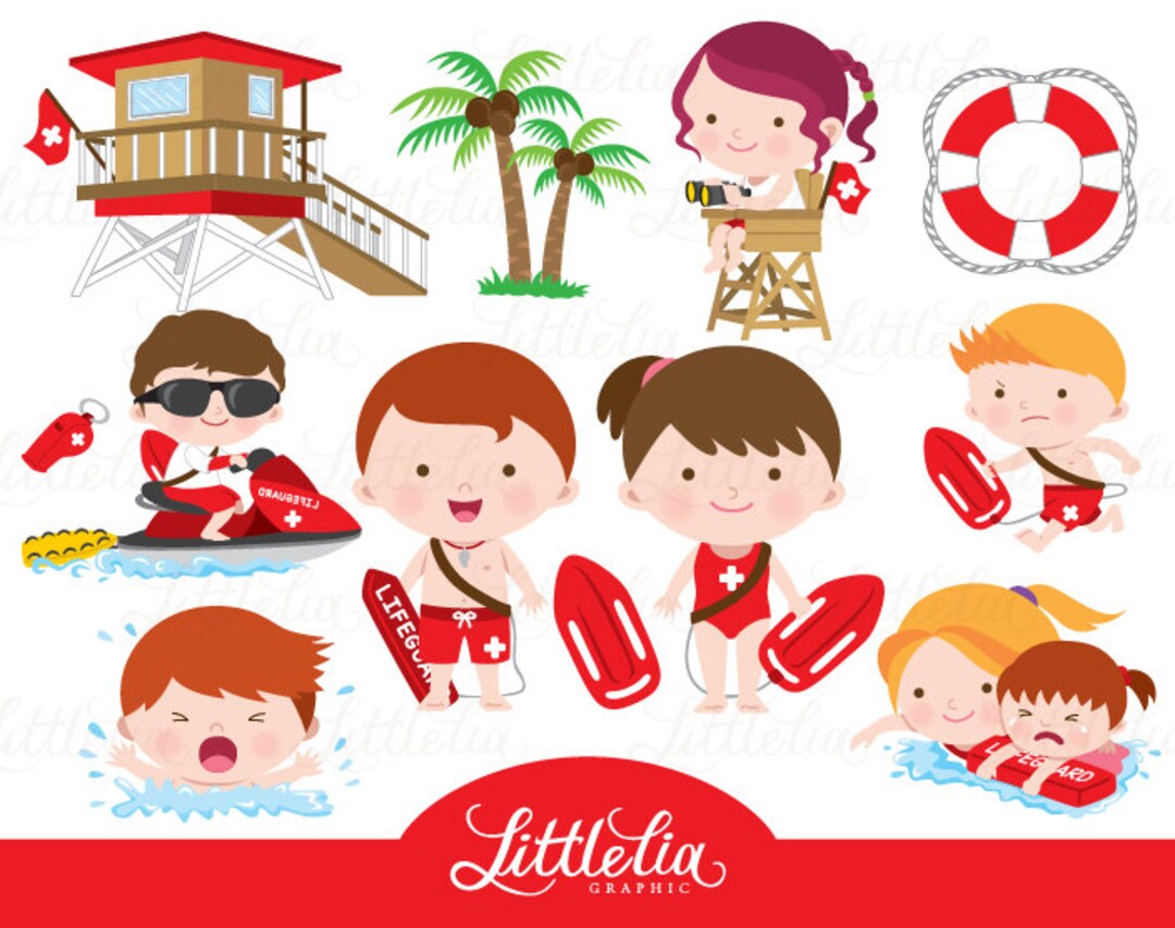 Lifeguard Clipart - Baywatch Clipart - 16021 - Etsy