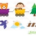 Animal Zoo Train - Animal Train Clipart - 16016 - Etsy