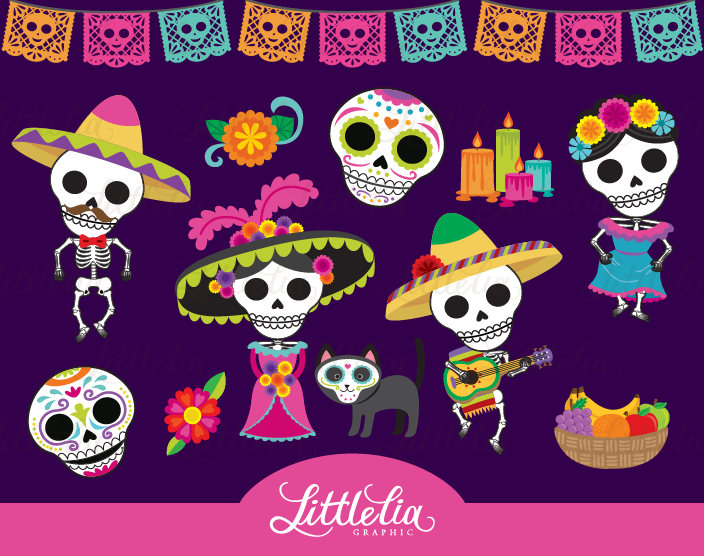 Day of the dead clipart Dia de los Muertos clipart 17042 | Etsy