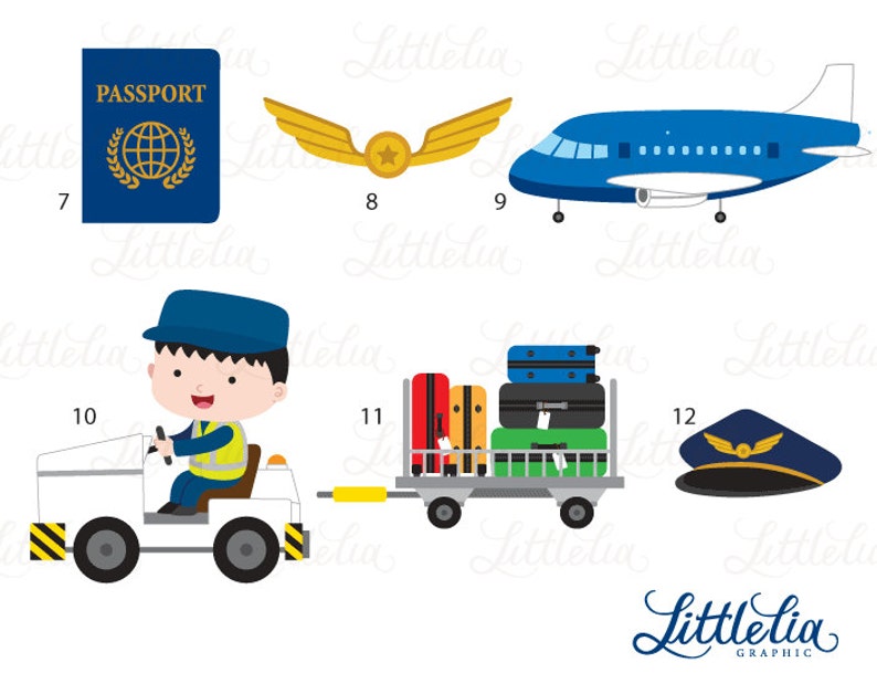 Pilot Clipart - Airport Clipart - 16101 - Etsy UK
