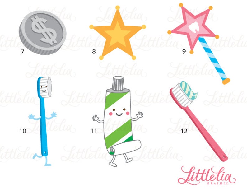 Tooth Fairy - Teeth Clipart - 15060 - Etsy