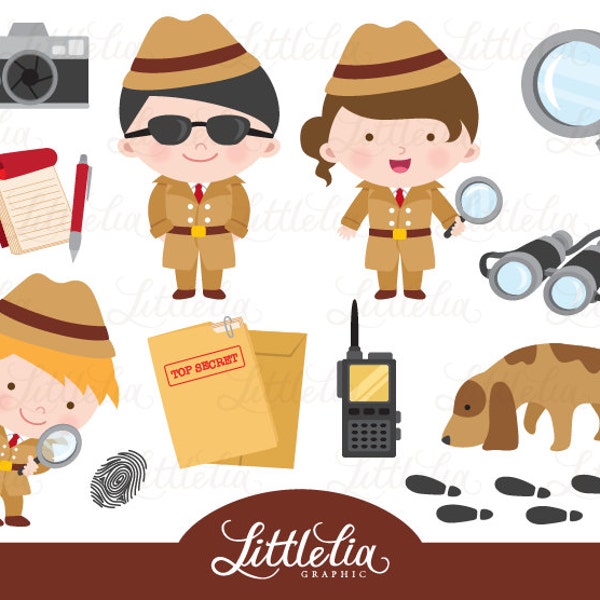 Detective Clipart - Etsy