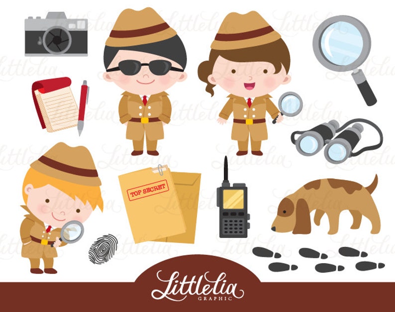 Detective Clipart - 15103 - Etsy