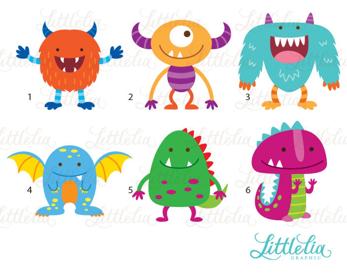 Monster Clipart - Alien Clipart -15069 - Etsy